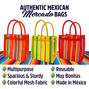 10 Mini Mercado Favor Bags - Mexican Mesh Market Tote Bag Pack - Fiesta Goodie Treat Bag - Mexican Party Candy Gift Bag - Bolsas Bolsitas Mexicanas Para Dulces -Dulceros Morrales Morralitos Mexicanos