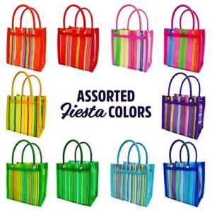 10 Mini Mercado Favor Bags - Mexican Mesh Market Tote Bag Pack - Fiesta Goodie Treat Bag - Mexican Party Candy Gift Bag - Bolsas Bolsitas Mexicanas Para Dulces -Dulceros Morrales Morralitos Mexicanos