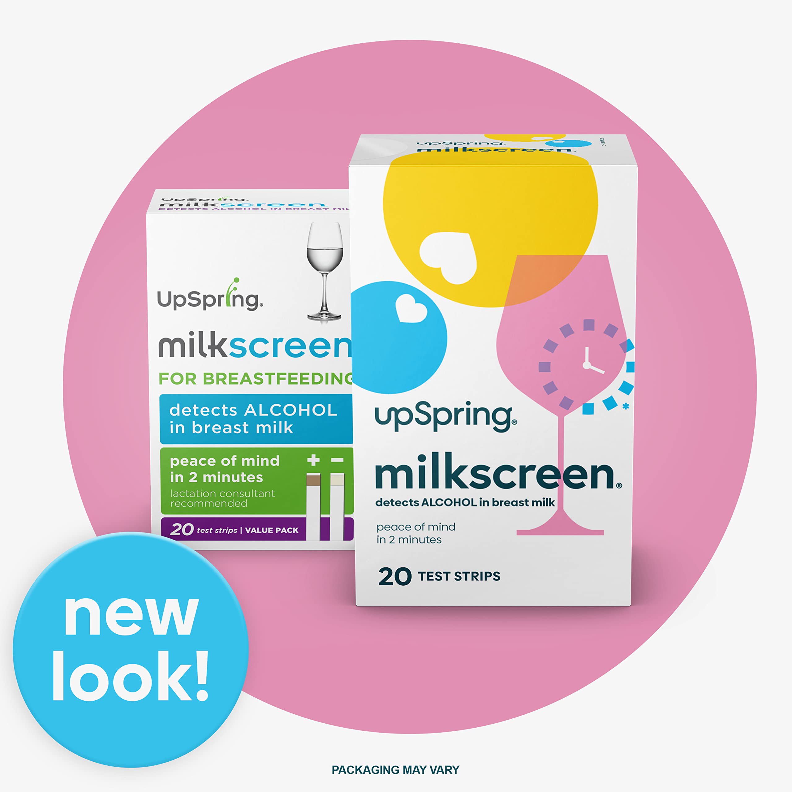 Upspring Milkscreen Test Strips to Detect Alcohol in Breast Milk - at-Home Test for Breastfeeding Moms, Simple Breast Milk Alcohol Dip Test with Accurate Results in 2 Minutes, 20 Test Strips