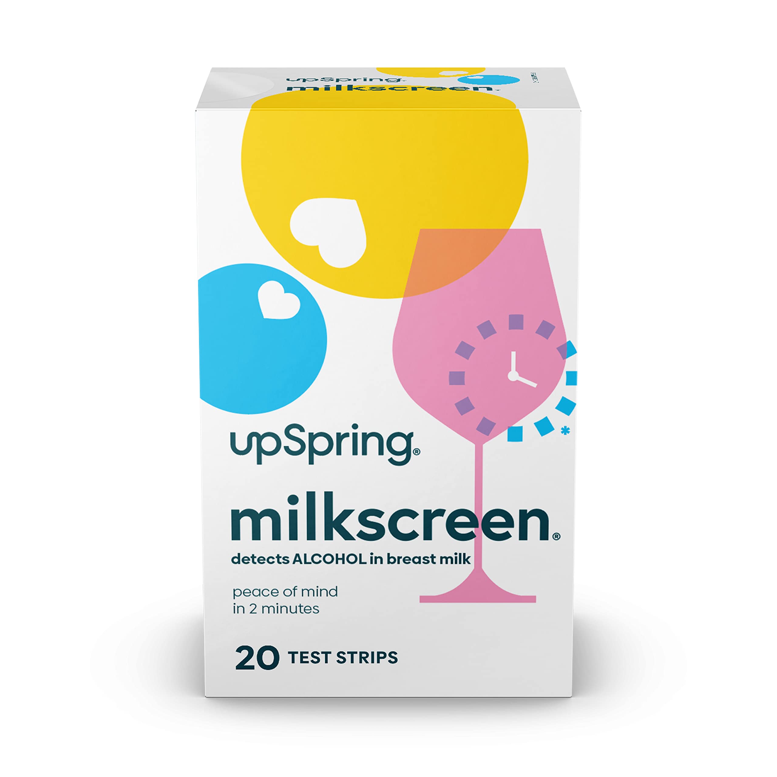 Upspring Milkscreen Test Strips to Detect Alcohol in Breast Milk - at-Home Test for Breastfeeding Moms, Simple Breast Milk Alcohol Dip Test with Accurate Results in 2 Minutes, 20 Test Strips