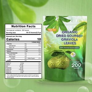 NalLife ORGANIC Soursop Graviola Leaves for Tea 200 Leaves