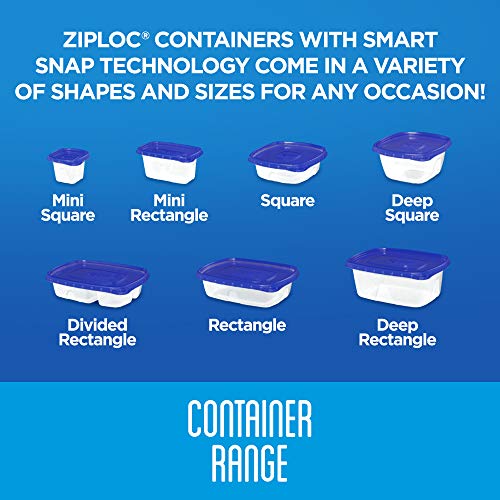 Ziploc Food Storage Meal Prep Containers Reusable for Kitchen Organization, Smart Snap Technology, Dishwasher Safe, Variety Pack, 12 Count