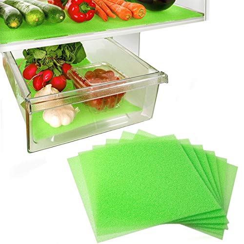 Dualplex® Fruit & Veggie Life Extender Liner for Fridge Refrigerator Drawers 13 X 10.5 Inches (6 Pack) – Extends The Life of Your Produce & Prevents Spoilage