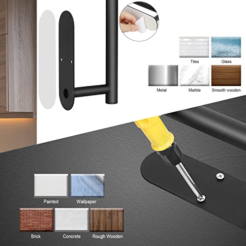 Feokely Paper Towel Holder, Under Cabinet Paper Towel Holder Wall Mount for Kitchen, Premium Stainless Steel Paper Towel Holder, Aesthetic Design Black Paper Towel Rack