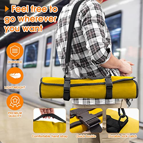 Yellow Chef Knife Bag With 24 Slots Canvas Cutlery Knives Holders Protectors,Home Kitchen Travel Cooking Tools,Portable Knife Roll Storage Bag Chef Case for Camping or Working