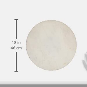 Mud Pie 41140011 Marble Lazy Susan White, 16" dia