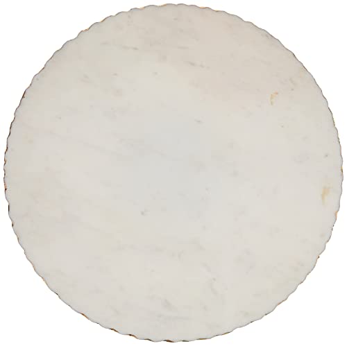 Mud Pie 41140011 Marble Lazy Susan White, 16" dia