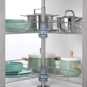 Dowell 28" Kidney Chrome 2-Shelf Lazy Susans Kitchen Base Cabinet Corner Organizer