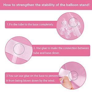 RUBFAC 7 Sets Balloon Stand Kits, Clear Balloon Holder for Table Including Glue, Tie Tool, Flower Clips, Balloon Sticks with Base for Birthday Wedding Party Centerpiece Table Decorations