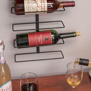 Southern Homewares Nine Bottle Wine Display Simple Storage Wall Rack - Kitchen Organization for Wine or Spirits