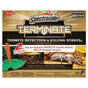 spectracide terminate termite detection & killing stakes, kills foraging termites, detects termite activity, 15 count