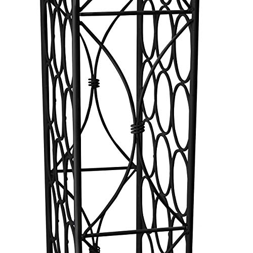 Sorbus Metal Wine Rack - Bordeaux Chateau Style Wine Cellar Stand - Holds 23 Bottles - Minimal Assembly (Black)