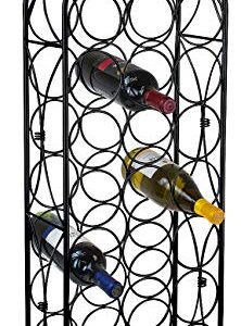 Sorbus Metal Wine Rack - Bordeaux Chateau Style Wine Cellar Stand - Holds 23 Bottles - Minimal Assembly (Black)