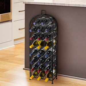 Sorbus Metal Wine Rack - Bordeaux Chateau Style Wine Cellar Stand - Holds 23 Bottles - Minimal Assembly (Black)