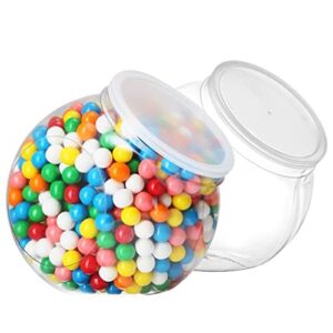 dilabee plastic candy jars with lids for candy buffet – 2 pack – clear cookie jars for kitchen counter, office desk, laundry pods containers, home storage organizer & party table – 96 oz