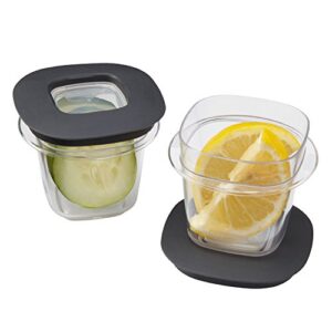 rubbermaid premier easy find lids food storage containers, 0.5 cup, gray, 2 count