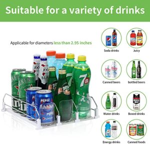 Assembly-Free Soda Can Organizer for Refrigerator - Self-Pushing Drink Dispenser for Fridge,Freezer,Cabinets & Pantry - Holds up to 12 Cans (12-20oz) - Beverage & Small Canned Food Organizer