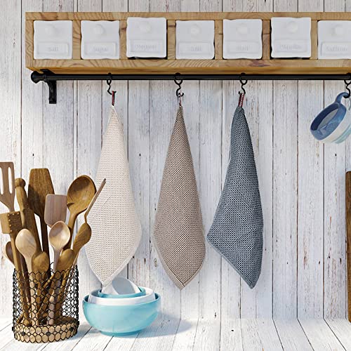 Nialnant 6 Pack Kitchen Towels and Dishcloths Sets,100% Cotton Soft Absorbent Quick Drying Dish Towels for Kitchen,Washing Dishes,12x12 Inches, Multi Color