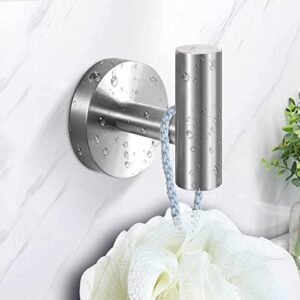 Budding Joy Towel Hooks for Bathrooms 4 Pack Brushed Nickel Towel Hook Coat Hooks Wall Mounted SUS304 Stainless Steel Wall Hook Robe Hook Towel Hanger for Bathroom Kitchen Hotel Garage Heavy Duty