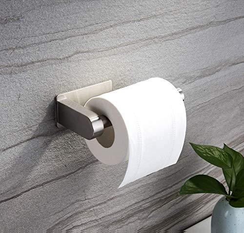 YIGII Self Adhesive Toilet Paper Holder - Bathroom Toilet Paper Holder Stand no Drilling Stainless Steel Brushed