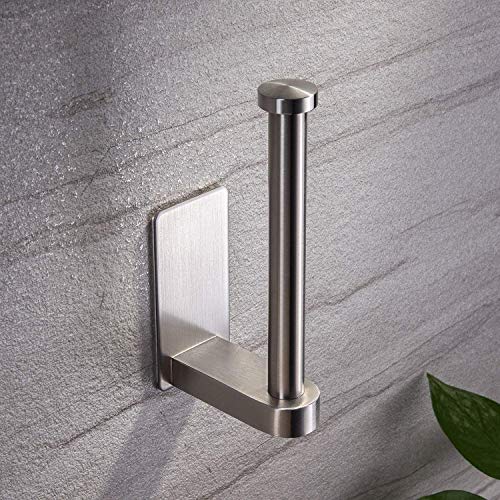 YIGII Self Adhesive Toilet Paper Holder - Bathroom Toilet Paper Holder Stand no Drilling Stainless Steel Brushed