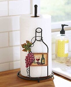 the wine-themed paper towel holder