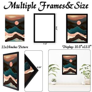 Black Poster Frame, 11x14 Picture Frame for Photo Collage Canvas Display Horizontally or Vertically with Hoops(Size 11 x 14 inches)