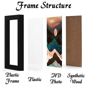 Black Poster Frame, 11x14 Picture Frame for Photo Collage Canvas Display Horizontally or Vertically with Hoops(Size 11 x 14 inches)