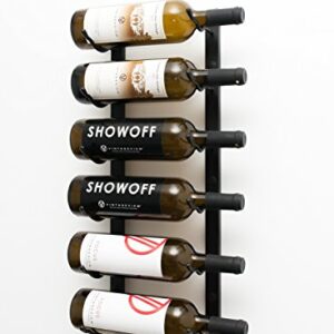 VintageView W Series Wine Rack 2 | Modern Wall Mounted Wine Storage (6 Bottles, Matte Black)