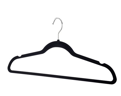 Home-it Premium Velvet Hangers Heavy Duty Clothes Hook Swivel 360-Ultra Thin, (50 Pack)