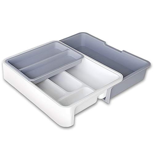 MDHAND Kitchen Drawer Organizer - Expandable Silverware Organizer/Utensil Holder and Cutlery Tray with Drawer Dividers for Flatware and Kitchen Utensils