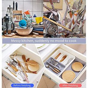 MDHAND Kitchen Drawer Organizer - Expandable Silverware Organizer/Utensil Holder and Cutlery Tray with Drawer Dividers for Flatware and Kitchen Utensils