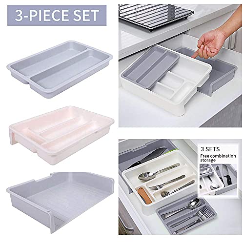 MDHAND Kitchen Drawer Organizer - Expandable Silverware Organizer/Utensil Holder and Cutlery Tray with Drawer Dividers for Flatware and Kitchen Utensils