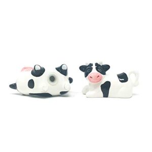 Boston Warehouse Udderly Cow Salt & Pepper Shaker Set, Hand Painted Ceramic