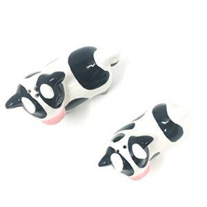 Boston Warehouse Udderly Cow Salt & Pepper Shaker Set, Hand Painted Ceramic