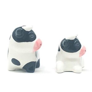 Boston Warehouse Udderly Cow Salt & Pepper Shaker Set, Hand Painted Ceramic