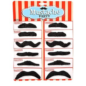 3.5″ 12 pc black mustaches