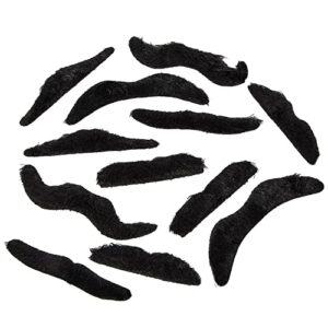 3.5" 12 PC BLACK MUSTACHES