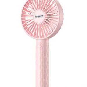 HonHey Handheld Fan Super Mini Personal Fan with Rechargeable Battery Operated and 3 Adjustable Speed Portable Hand Held Fan Eyelash Fan for Girls Women Kids Outdoor Travelling Indoor Office Home (pink)