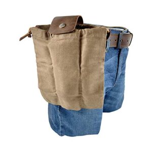 Hide & Drink, Waxed Canvas Foraging Pouch (Collapsible) for Hiking, Treasures & Seashells, Easy Looping Around Belts, Hands-Free Access, Genuine Leather, Handmade Includes 101 Year Warranty (Fatigue)