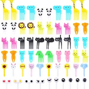 120PCS Animal Food Picks for Kids, Vicuna R Toddler Food Picks BPA-Free, Fun Kids Food Picks for Bento Box, Reusable Cute Fruit Toothpicks, Kids Lunch Accessories Decorations