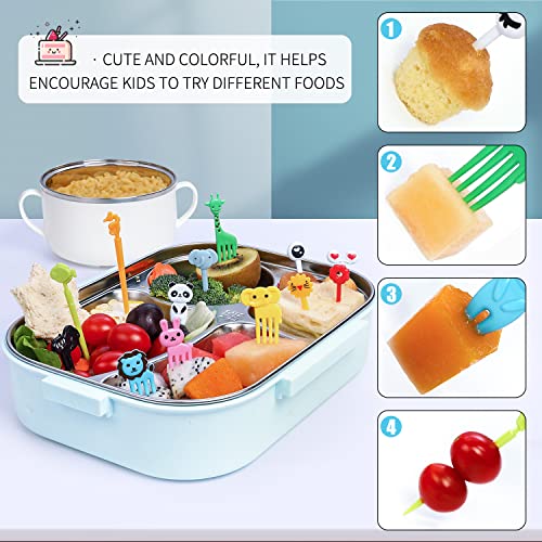 120PCS Animal Food Picks for Kids, Vicuna R Toddler Food Picks BPA-Free, Fun Kids Food Picks for Bento Box, Reusable Cute Fruit Toothpicks, Kids Lunch Accessories Decorations