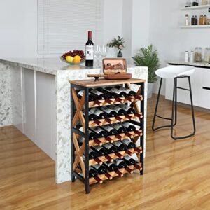 25 Bottle Wine Rack Freestanding Floor Rustic Wine Holder Stand 5 Tier Wobble-Free Tall Wine Racks Wine Large Display Storage Shelf for Cellar Kitchen 21.6''L x 10.6''W x 31.8''H