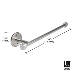 Umbra - 1009237-410 Cappa Paper Towel Holder – Modern Under Cabinet or Wall Mount Dispenser (Horizontal or Vertical), 14"L x 4"W x 2.6"H, Nickel