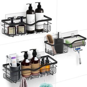 livingpai shower caddy bathroom organizer, wall mount shower organizer, rustproof stainless steel shower shelves, bathroom shelves for bathroom, toilet, kitchen and dorm (3 pack)