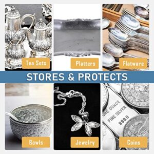 10 Pcs Silver Storage Bags, 9 x 11.8 Inch Anti Tarnish Storage Bag Fabric Cloth Bags for Silver Jewelry Silverware Protection Flatware Silverplate Tarnish Cleaning