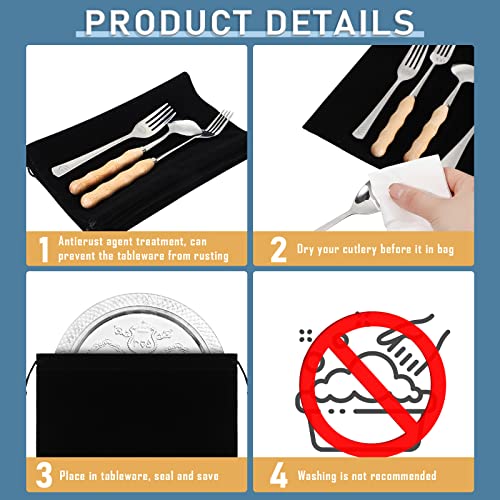 10 Pcs Silver Storage Bags, 9 x 11.8 Inch Anti Tarnish Storage Bag Fabric Cloth Bags for Silver Jewelry Silverware Protection Flatware Silverplate Tarnish Cleaning