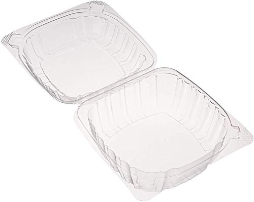 DART 5" Hinged Food Sandwich Take-Out Container Cupcake Cookie Favor Cake, 25 Pack, Clear