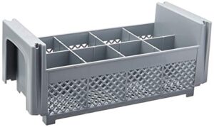 cambro 8fbnh434151 8-compartment flatware rack, gray, 1/2 size