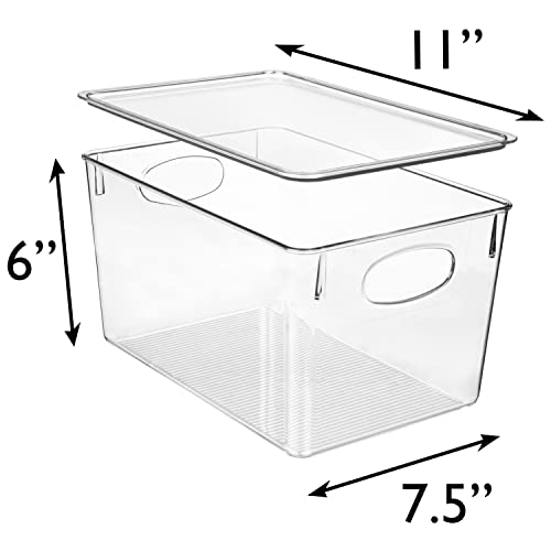 ClearSpace Plastic Storage Bins With lids – Perfect Kitchen Organization or Pantry Storage – Fridge Organizer, Pantry Organization and Storage Bins, Cabinet Organizers - 4 Pack